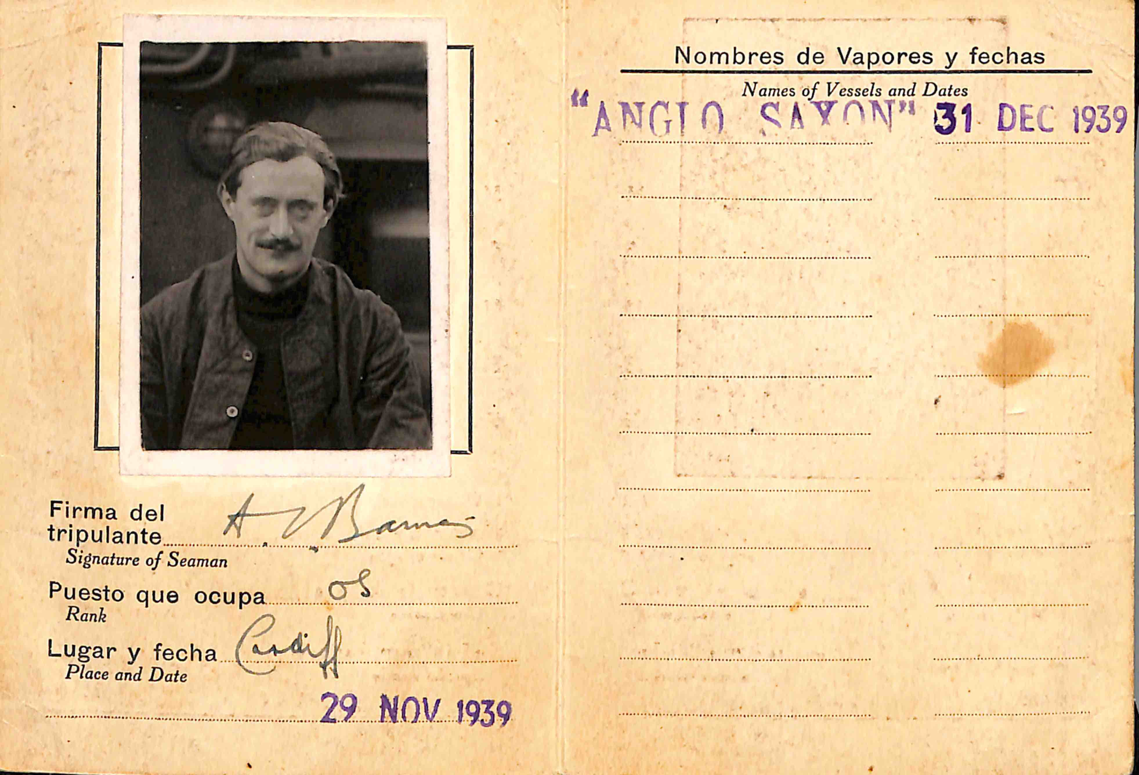 Merchant Navy ID card | The Bate Collection